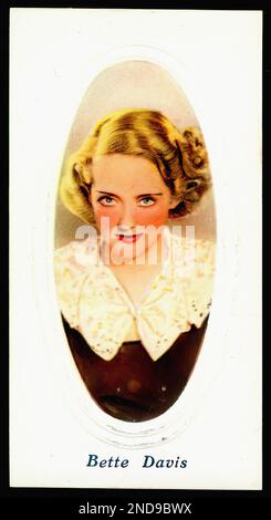 Portrait of Bette Davis - Vintage Cigarette Card 03 Stock Photo - Alamy