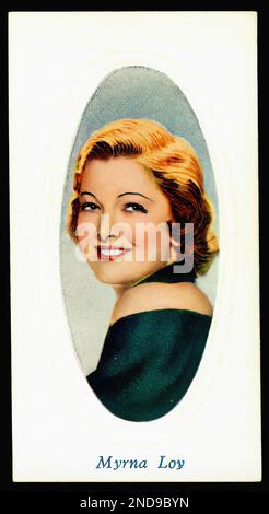 Portrait of actress Myrna loy - Vintage Cigarette Card Stock Photo - Alamy