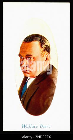 Portrait of actor Wallace Beery - Vintage Cigarette Card Stock Photo ...