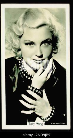 Portrait of Toby Wing - Vintage Cigarette Card Stock Photo - Alamy