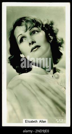 Portrait of Elizabeth Allan - Vintage Cigarette Card Stock Photo - Alamy