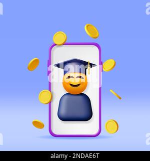 education online with smartphone and graduate Stock Vector Image & Art ...