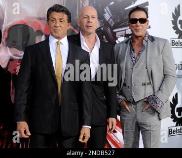 Sylvester Stallone, Bruce Willis and Mickey Rourke Los Angeles Premiere ...