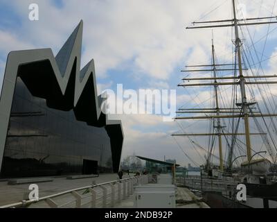 Exterior view of the Riverside Museum by Zaha Hadid Architects, the ...