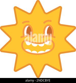 Shining star cartoon weather character personage. Vector outer space ...