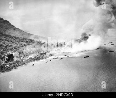 Japanese base at Dublon Island Truk in February 1944 Stock Photo - Alamy