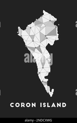Coron Island icon. Map on dark background. Stylish Coron Island map ...