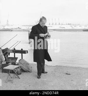 Le Havre, France 1960 J. Paul Getty at the launching of the oil tanker ...