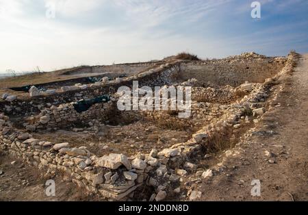 The ruins of Argamum fortress, Romania at the edge of the Black Sea ...