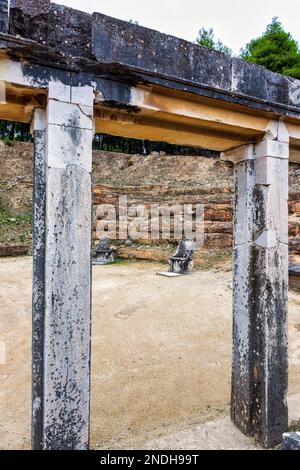 The theatre of the Amphiareion oropos Greece, view of stage building ...