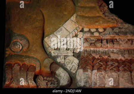 Aztec Tlaltecuhtli sculpture in Templo Mayor Great Temple at Historic ...