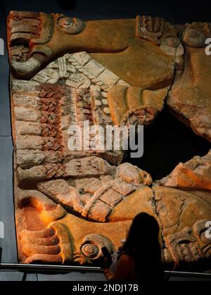 The Tlaltecuhtli sculpture in the Templo Mayor Museum, Mexico City ...