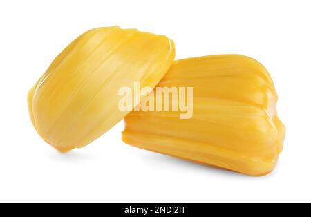 Delicious exotic jackfruit bulbs on white background Stock Photo - Alamy