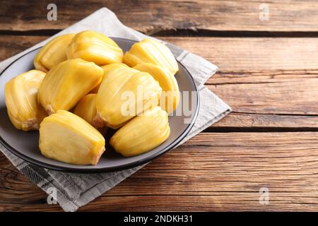 Delicious exotic jackfruit bulbs on white background Stock Photo - Alamy
