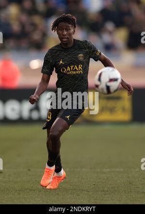Monaco, Monaco, 11th February 2023. Timothee Pembele of PSG during the ...