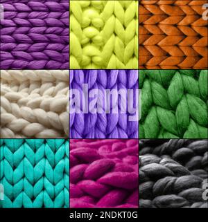 Samples of different wool, collage. Color palette Stock Photo - Alamy