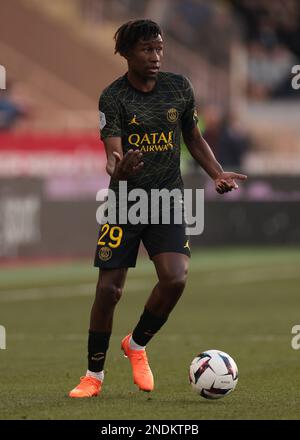 Monaco, Monaco, 11th February 2023. Timothee Pembele of PSG during the ...