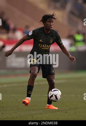 Monaco, Monaco, 11th February 2023. Timothee Pembele of PSG during the ...