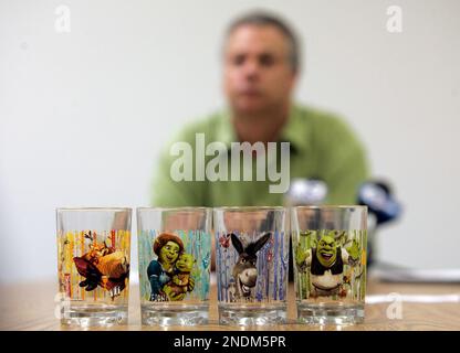"Shrek"-themed glasses distributed in McDonald's Happy Meals are ...
