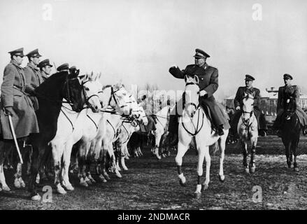 Tito Inspects Officers Of His Guard -- Yugoslavia's Marshal Josip Broz ...
