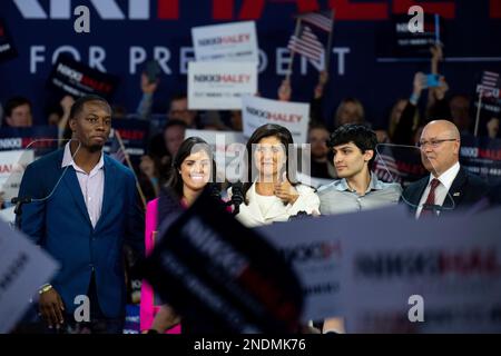 From left, Rena Haley, 15, Capt. Michael Haley, Nalin Haley, 12, and ...