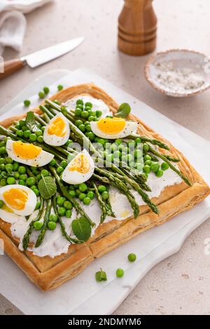 Green spring boiled rustic asparagus sprouts Stock Photo - Alamy