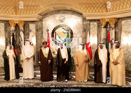 Arab gulf leaders from left to right, Kuwaiti Emir Sabah Al Ahmed Al ...