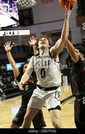 SPARTANBURG,SC - FEBRUARY 15: Wofford Terriers guard Jackson Paveletzke ...