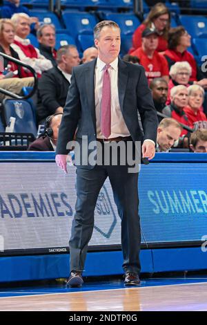 FEBRUARY 15, 2023: Davidson Wildcats forward Sam Mennenga (3) goes past ...