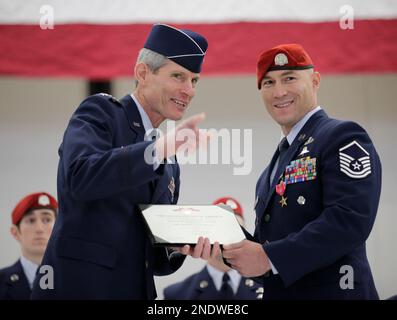 From left, Chief Master Sgt. Nathaniel Perry, U.S. Air Force first ...