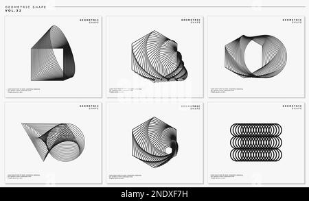 Basic shape blend line logo design template. Modern digital graphic vector set Stock Vector ...