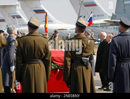 The Russian honor guards, wearing Ushanka fur hats, and Polish honor ...