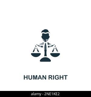 Human right icon. Monochrome simple sign from freedom collection. Human ...