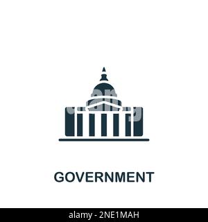 Government icon. Monochrome sign from human rights collection. Creative ...