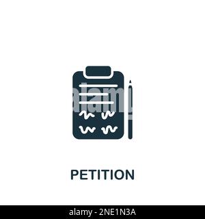 Petition icon. Monochrome simple sign from freedom collection. Petition ...
