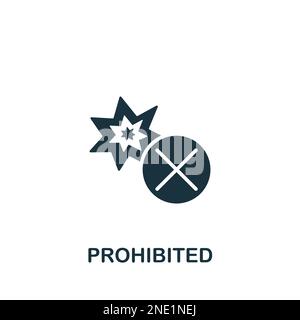 Prohibited icon. Monochrome simple sign from freedom collection ...