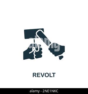Revolt icon. Monochrome simple sign from freedom collection. Revolt ...