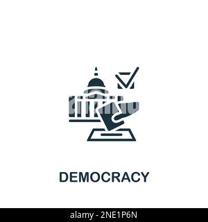 Government icon. Monochrome sign from human rights collection. Creative ...