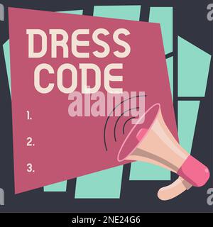 Text showing inspiration Dress Code. Business overview an accepted way ...