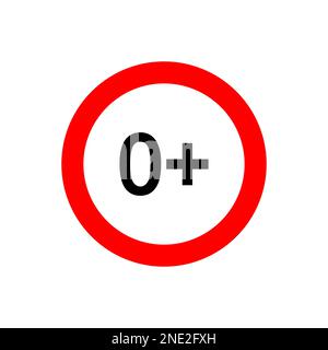Zero plus icon. Number 0 in circle isolated on white background ...