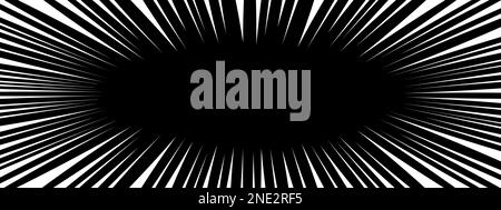 Manga emphasis effect template on transparent background. Radial black ...