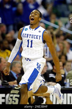 Kentucky guard John Wall reacts after scoring against Wake Forest ...