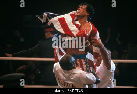 Rocky IV (1985) directed by Sylvester Stallone and starring Sylvester ...