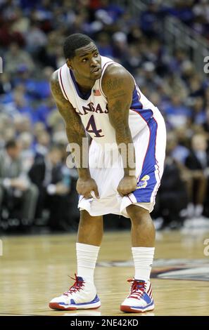 Kansas guard Sherron Collins is seen during the first half of an NCAA ...