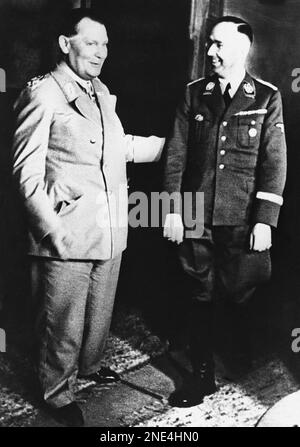Hermann Goering and Heinrich Himmler, smiling during birthday ...