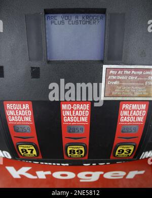 A fuel pump at a Kroger gas station in Fort Wayne, Indiana, USA Stock ...