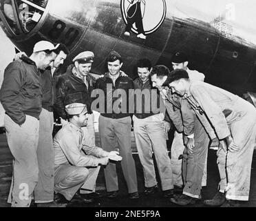 Major Charles W. Sweeney (standing left), Commanding Officer 393rd ...