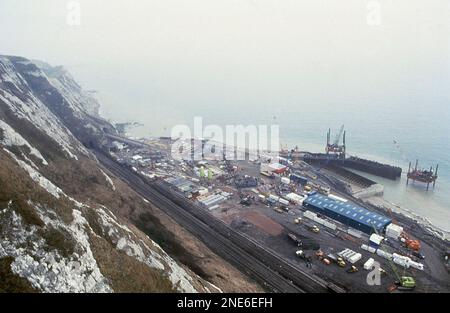 UNITED KINGDOM FOLKESTONE shuttle through the Channel Tunnel Stock ...