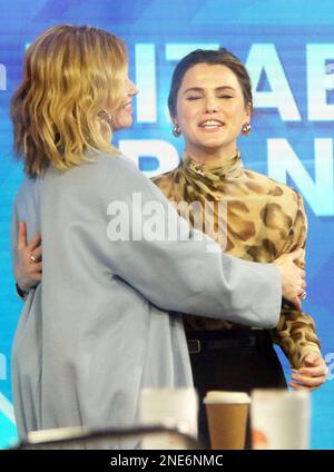 Elizabeth Banks, Keri Russell on Today Show to talk about new movie Cocaine Bear in New York ...