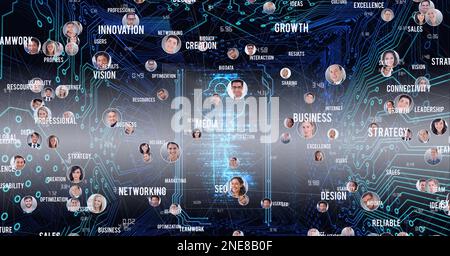 Composition of network of connections with over security key and ...